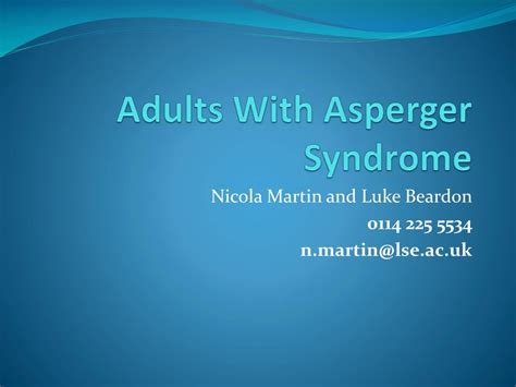 Ppt Adults With Asperger Syndrome Powerpoint Presentation Free Download Id9188481