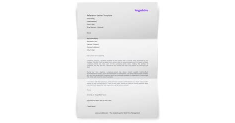 Reference Letter Template From Employer Pdf Free