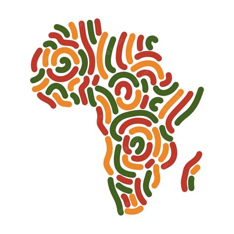 Premium Vector Africa Map Silhouette African Continent Abstract Lines
