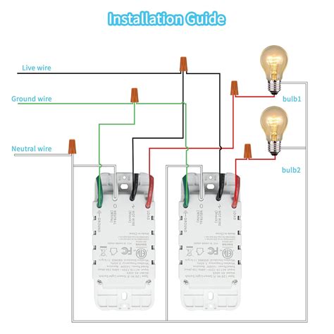 Paquete De 2 Interruptores De Luz Inteligentes Botón Interruptores