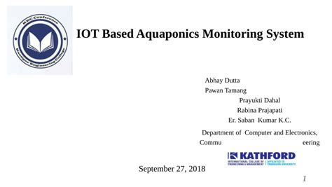 Pdf Presentation Of Iot Based Aquaponics Monitoring System