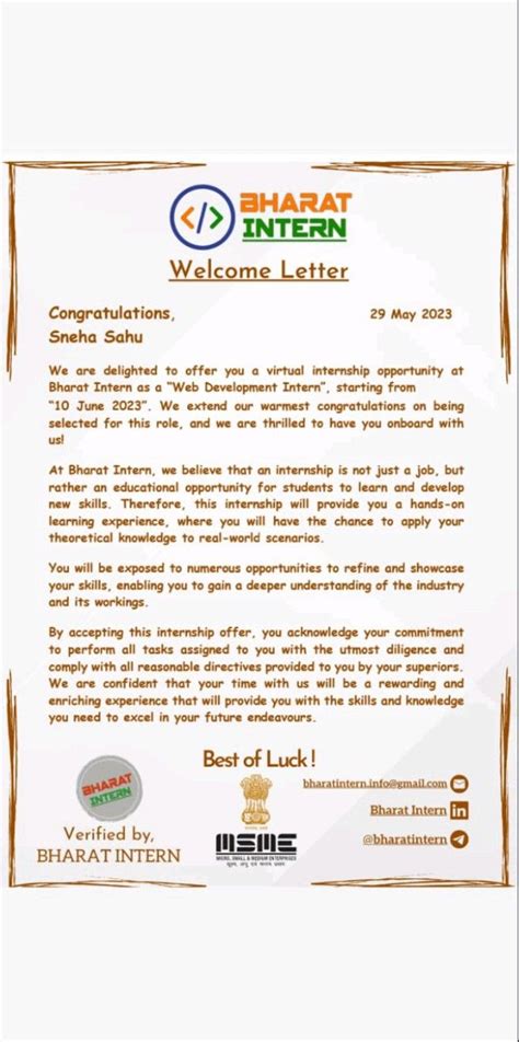 Sneha Sahu On Linkedin Connections Webdevelopment Internshipopportunity Bhartintern Grateful