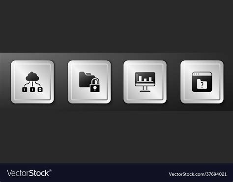 Set Cloud Technology Data Transfer Folder Vector Image