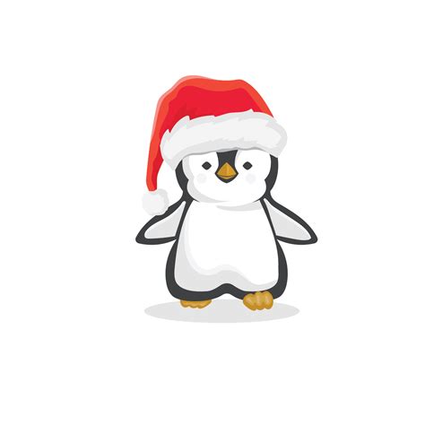 Cute Penguin Wearing Santa Hat 4691576 Vector Art At Vecteezy