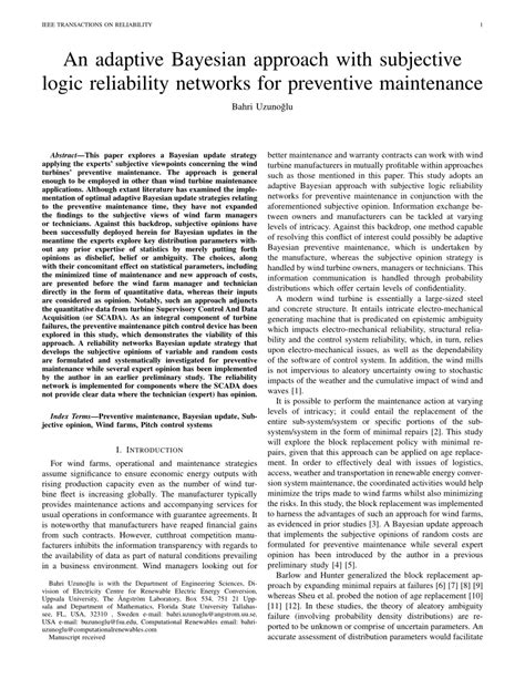 Pdf An Adaptive Bayesian Approach With Subjective Logic Reliability