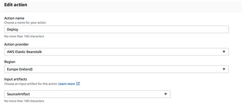 Amazon Web Services Where Is The Actiontype For Aws Elastic Beanstalk Deployments Stack