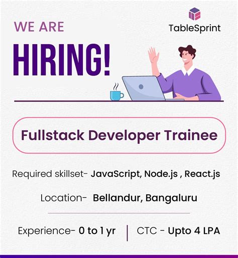 tablesprint on linkedin fullstackdevelopment reactjs nodejs hiring