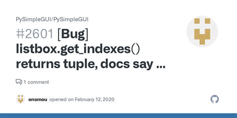 Bug Listboxgetindexes Returns Tuple Docs Say It Returns List · Issue 2601 · Pysimplegui
