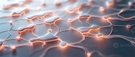 Abstract Linked Network Neural Net Structure With Glowing Connections Metallic Texture With