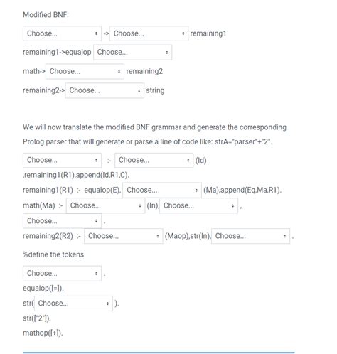 Modify The Bnf From Above Question So That It Has