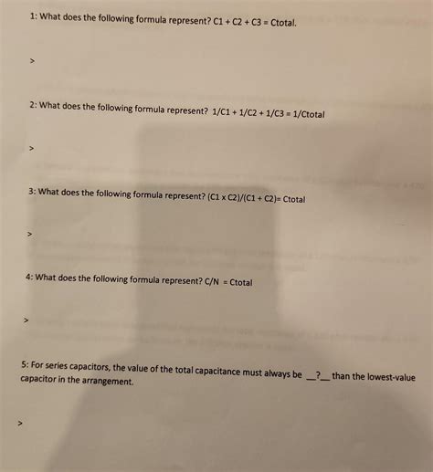 Solved 1 What Does The Following Formula Represent Qv×c