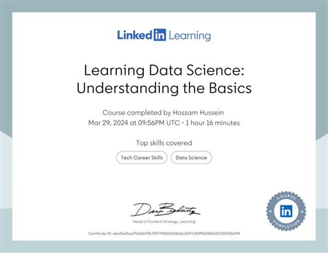 Hossam Hussein On Linkedin Certificate Of Completion