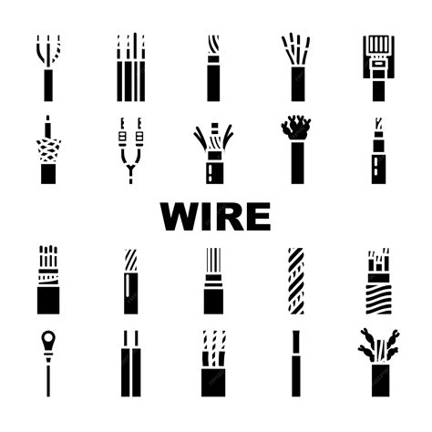 Premium Vector Wire Cable Cord Icons Set Vector Electrical Technology
