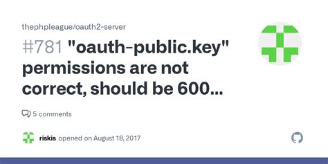 oauth public key permissions are not correct should be 600 or 660 instead of 666 · issue 781