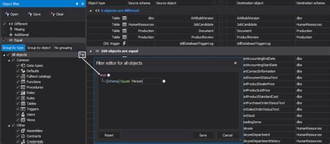 How To Narrow Schema Comparison And Synchronization To Affected Objects