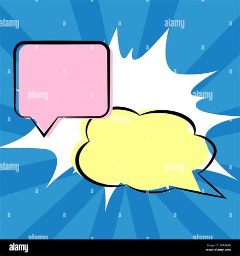 Speech Bubbles Showing Discussing Strategies For Development Stock Photo Alamy