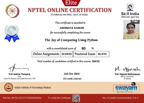 Abhinaya Kanuri On Linkedin Python Programming Nptel Learningjourney Gratitude