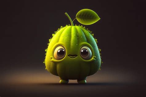 Premium Photo Lime Character With A Funny Expression