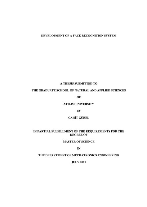 PDF DEVELOPMENT OF A FACE RECOGNITION SYSTEM