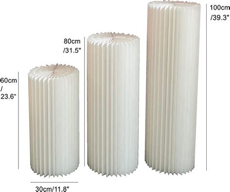 Foldable Paper Columns Display Pedestals Stands For Wedding Engagement Birthday Party Decoration