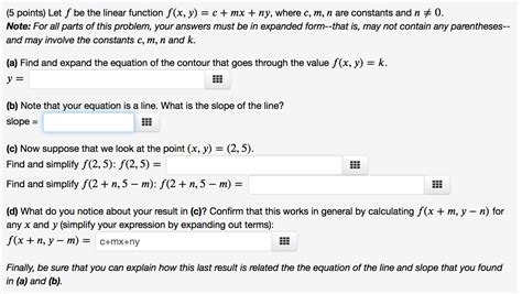 Solved Points Let F Be The Linear Function F X Y C Chegg Com