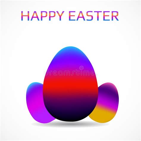 Abstract Easter Egg Of Coorful Gradient On White Background Happy