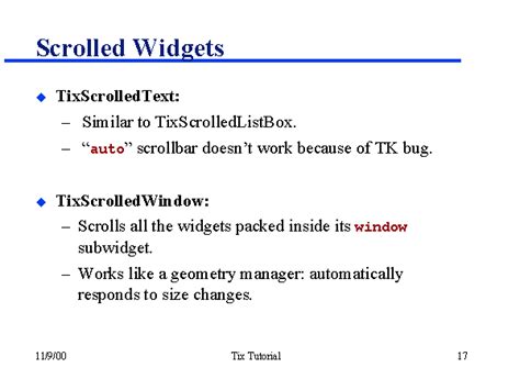 Scrolled Widgets