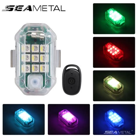 9LED 7 Colors Strobe Light Remote Control Flash Drone Strobe Light Type C Rechargeable Universal