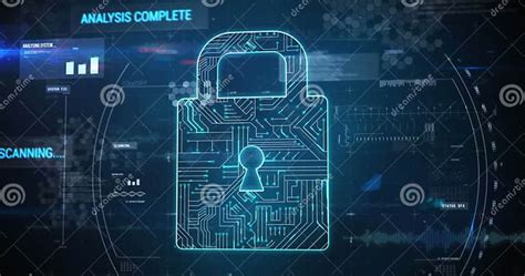image of circuit board pattern in padlock graph and multiple texts