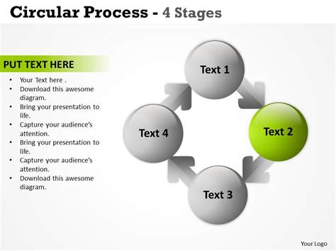 Circular Process 4 Stages 19 PowerPoint Slides Diagrams Themes For PPT Presentations