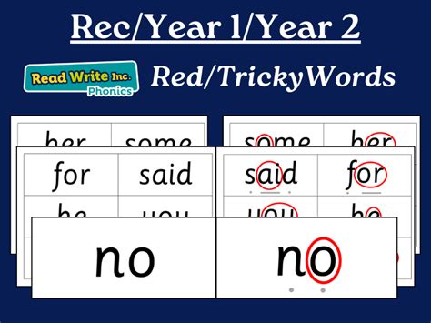 Read Write Inc Rwi All Red Words Teaching Resources