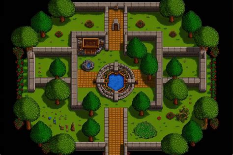 Premium Photo Pixel Art Fantasy Rpg Game Map Top View Background In Retro Style For 8 Bit Game