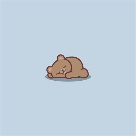Cute Lazy Bear Sleeping Cartoon Vector Illustration 19029330 Vector