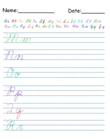 Tracing Cursive Letter Worksheets Dot To Dot Name Tracing Website