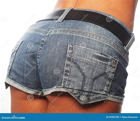 Woman Body In Jean Shorts Stock Image Image Of Perfect 49903789