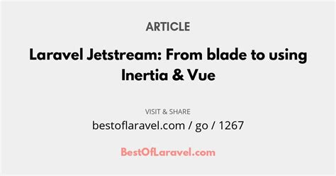 Laravel Jetstream From Blade To Inertia And Vue