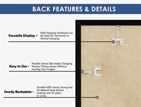 10x20 Picture Frame Black Photo Frame For Wall Mounting Display Horizontally Or