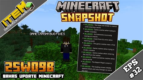 Item32 Bug Fixed Game Crashes Minecraft Snapshot 25w09b Youtube
