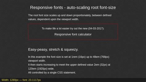 Responsive Fonts Auto Scaling Root Font Size In Pure Css
