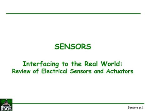 Sensor Lecture Interfacing Ppt