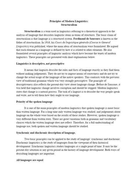 Principles Of Modern Linguistics Pdf Linguistics Phonology