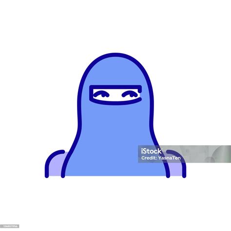 니카브를 입은 여자 픽셀 완벽 편집 스트로크 컬러 아바타 아이콘 교육에 대한 스톡 벡터 아트 및 기타 이미지 교육 눈 신체 부분 눈썹 Istock
