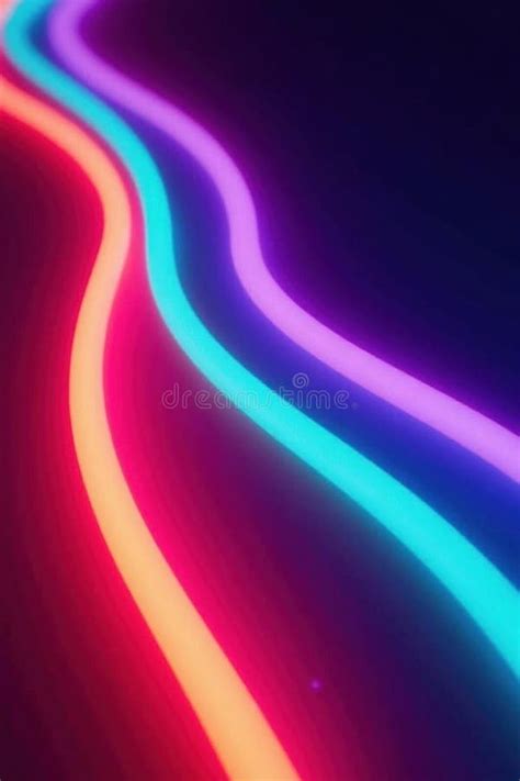 Vibrant Neon Streaks Curve Dynamically Creating Abstract Motion Motion Speed Stock