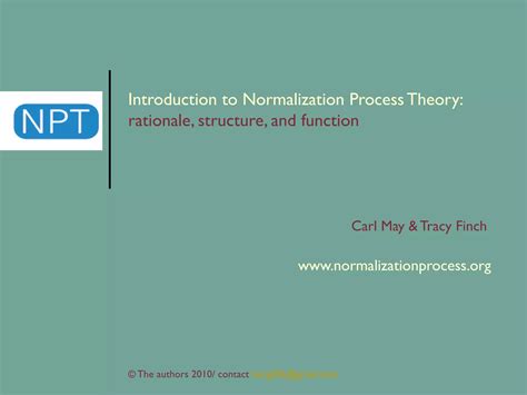 Introduction To Normalization Process Theory Ppt Science