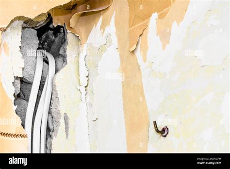 New Electrical Installation Wiring On The Wall Renovation Concept