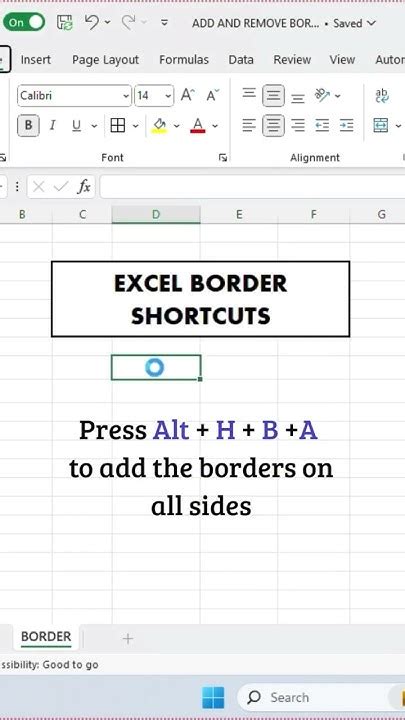 Border Shortcut In Excel How To Add Or Remove Borders In Excel Excel For Beginners