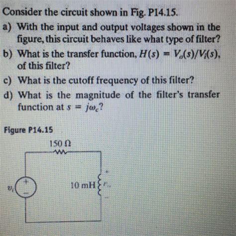 Solved Consider The Shown In A With The Input And Output Chegg