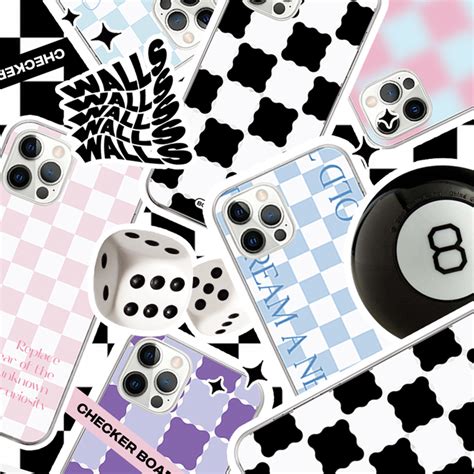Best힙한 체커보드 폰케이스 슬림하드 케이스 아이폰15 14 13 프로 맥스 미니 갤럭시 S24 S23 S22 S21 노트20 울트라 무선충전 가능 에이블리
