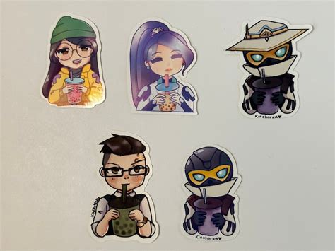 VALORANT Boba Agents Glossy Vinyl Stickers For Notebooks Laptops And