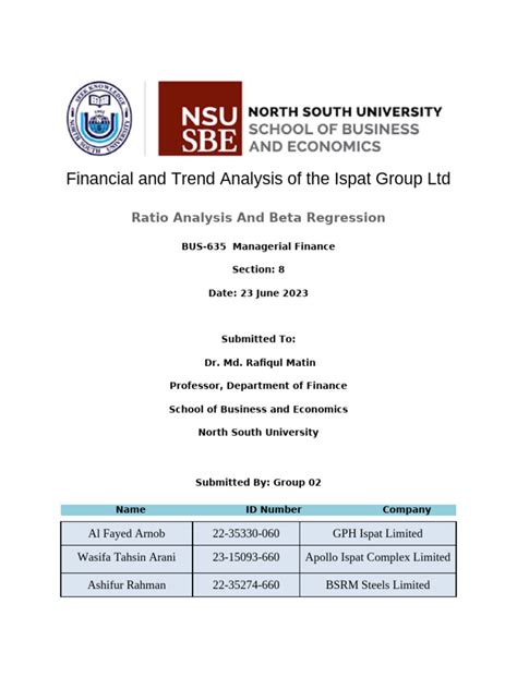 Bus 635 Ispat Industry Pdf Coefficient Of Determination Regression Analysis